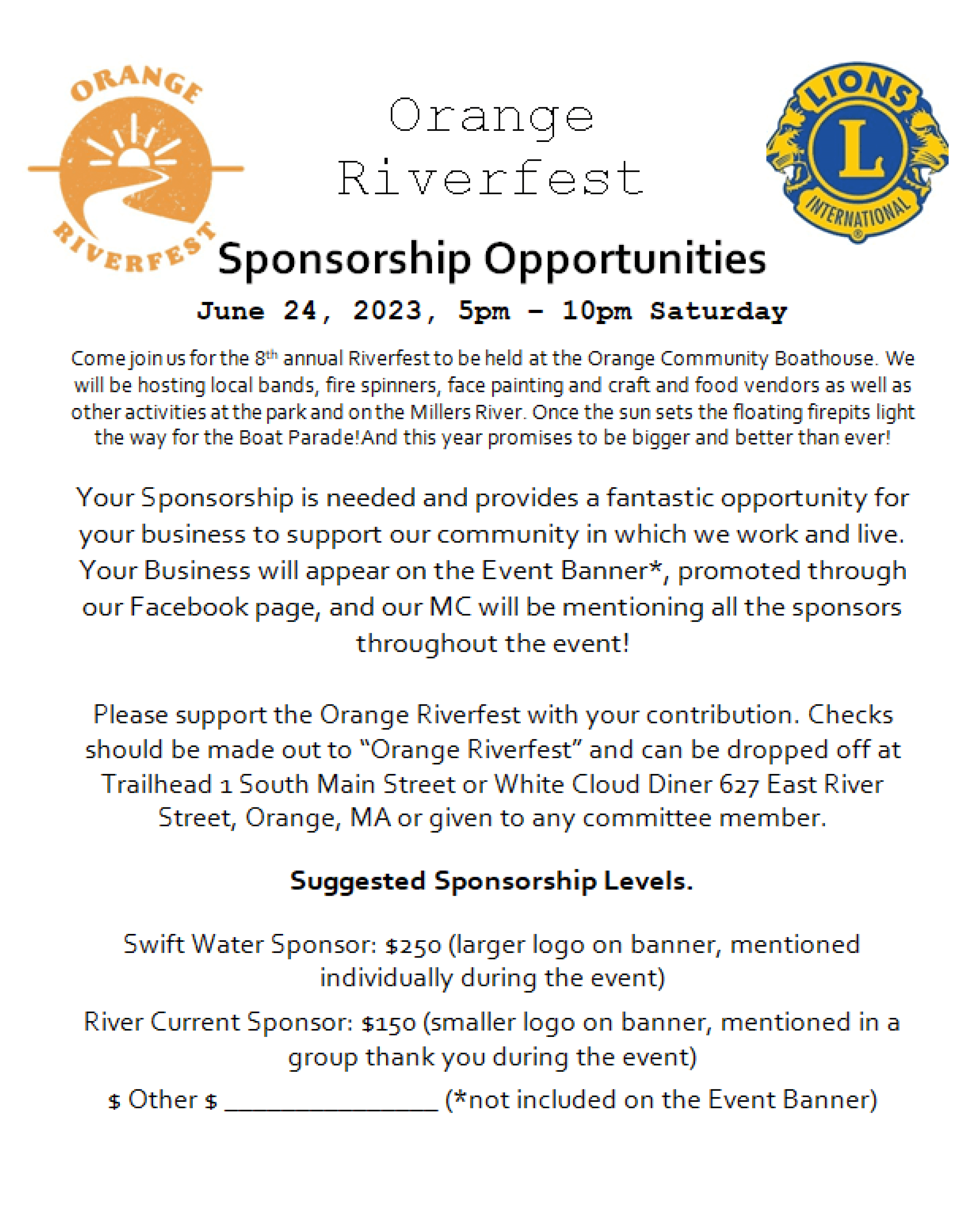 Forms – OrangeRiverFest